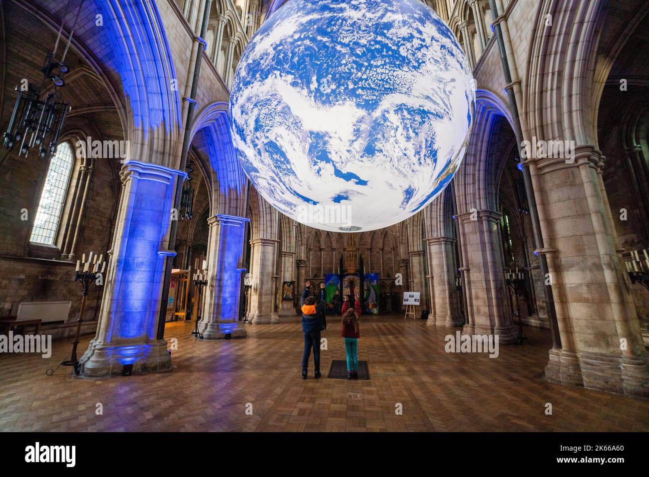 London UK. 12 October 2022 . Gaia earth installation by Luke Jerram at ...