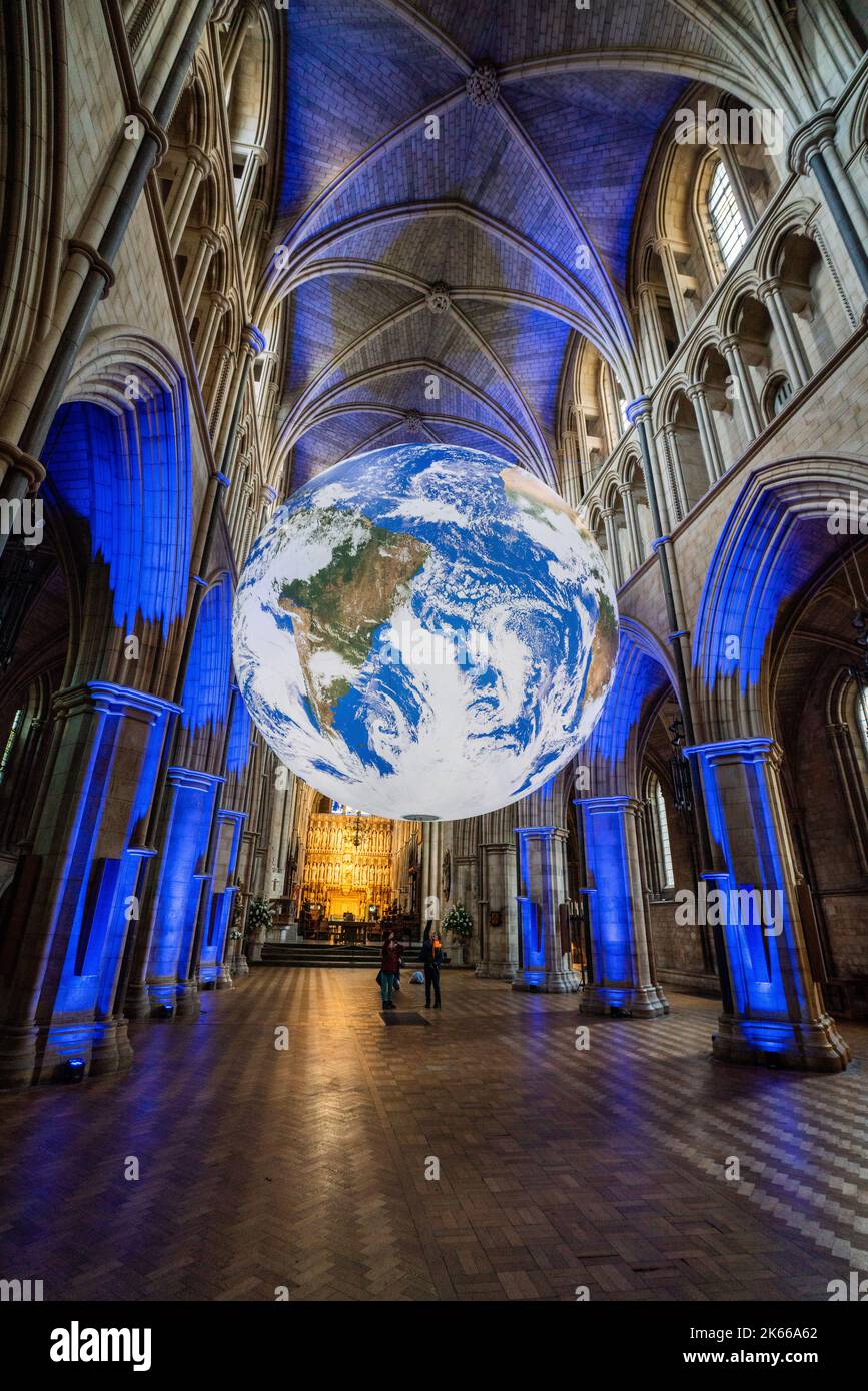 London UK. 12 October 2022 . Gaia earth installation by Luke Jerram at ...