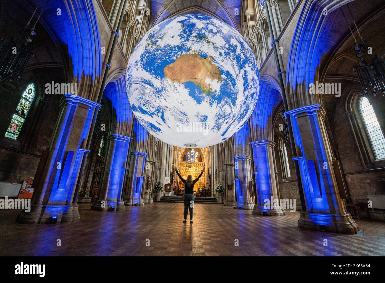 London UK. 12 October 2022 . Gaia earth installation by Luke Jerram at ...