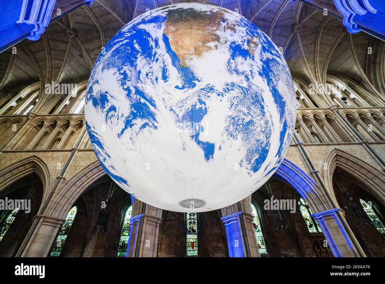 London UK. 12 October 2022 . Gaia earth installation by Luke Jerram at ...