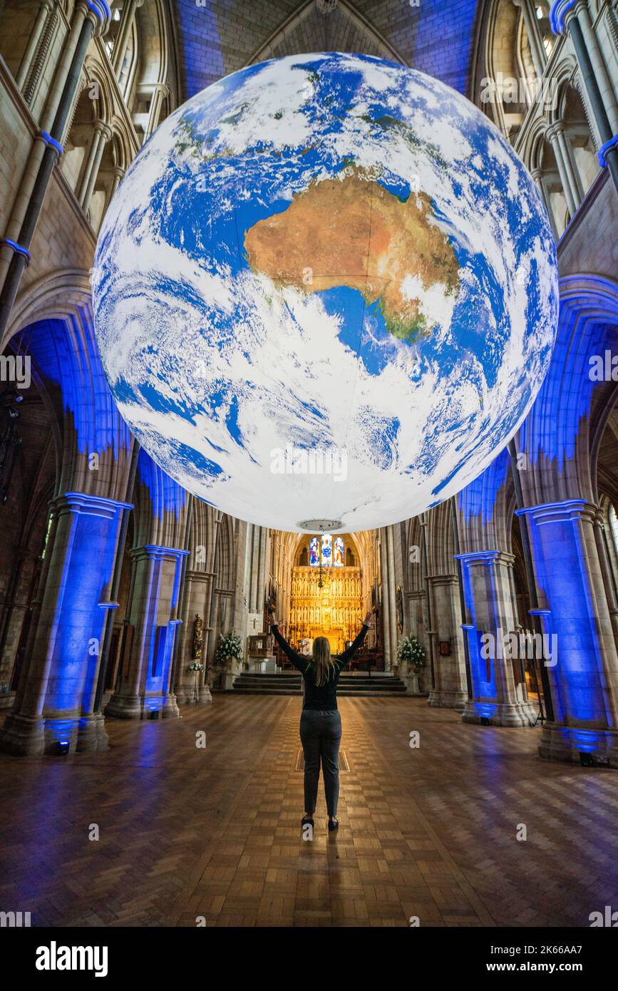 London UK. 12 October 2022 . Gaia earth installation by Luke Jerram at ...