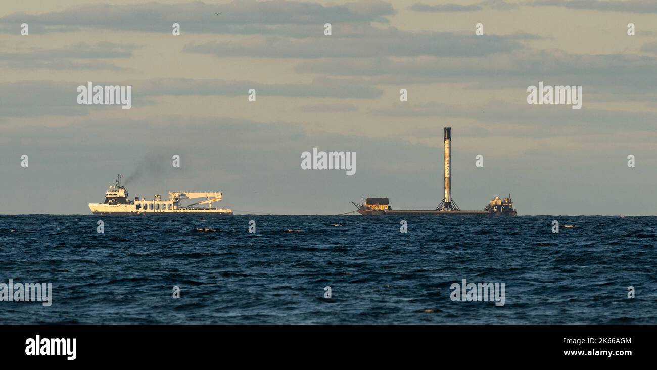 The Falcon 9 rocket booster used for NASA s SpaceX Crew-5 launch sits ...