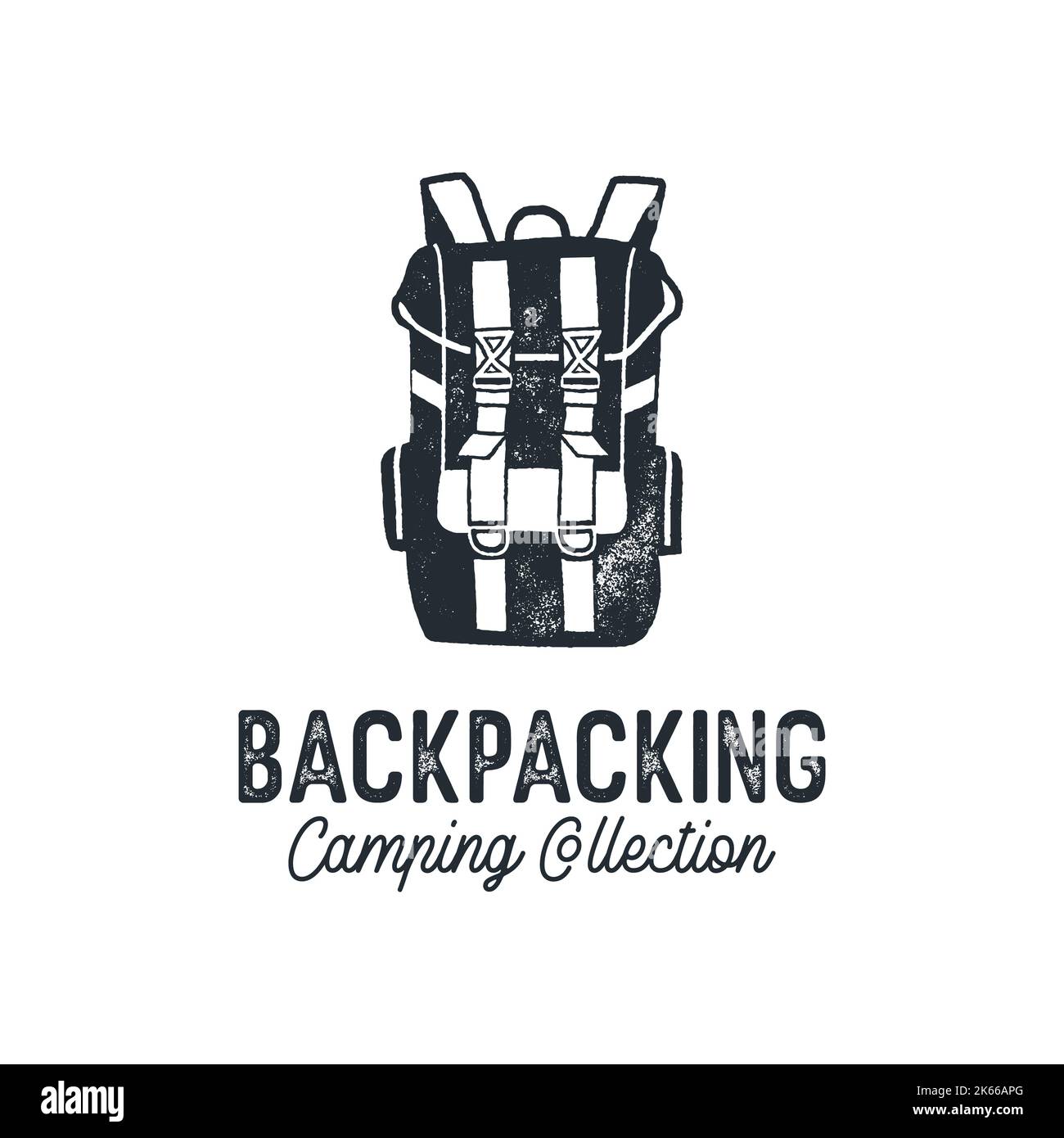 Retro poster for backpacking promotion Stock Photo - Alamy