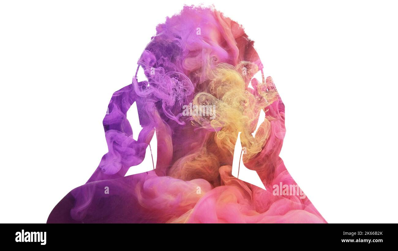 sound inspiration creative music color silhouette Stock Photo - Alamy
