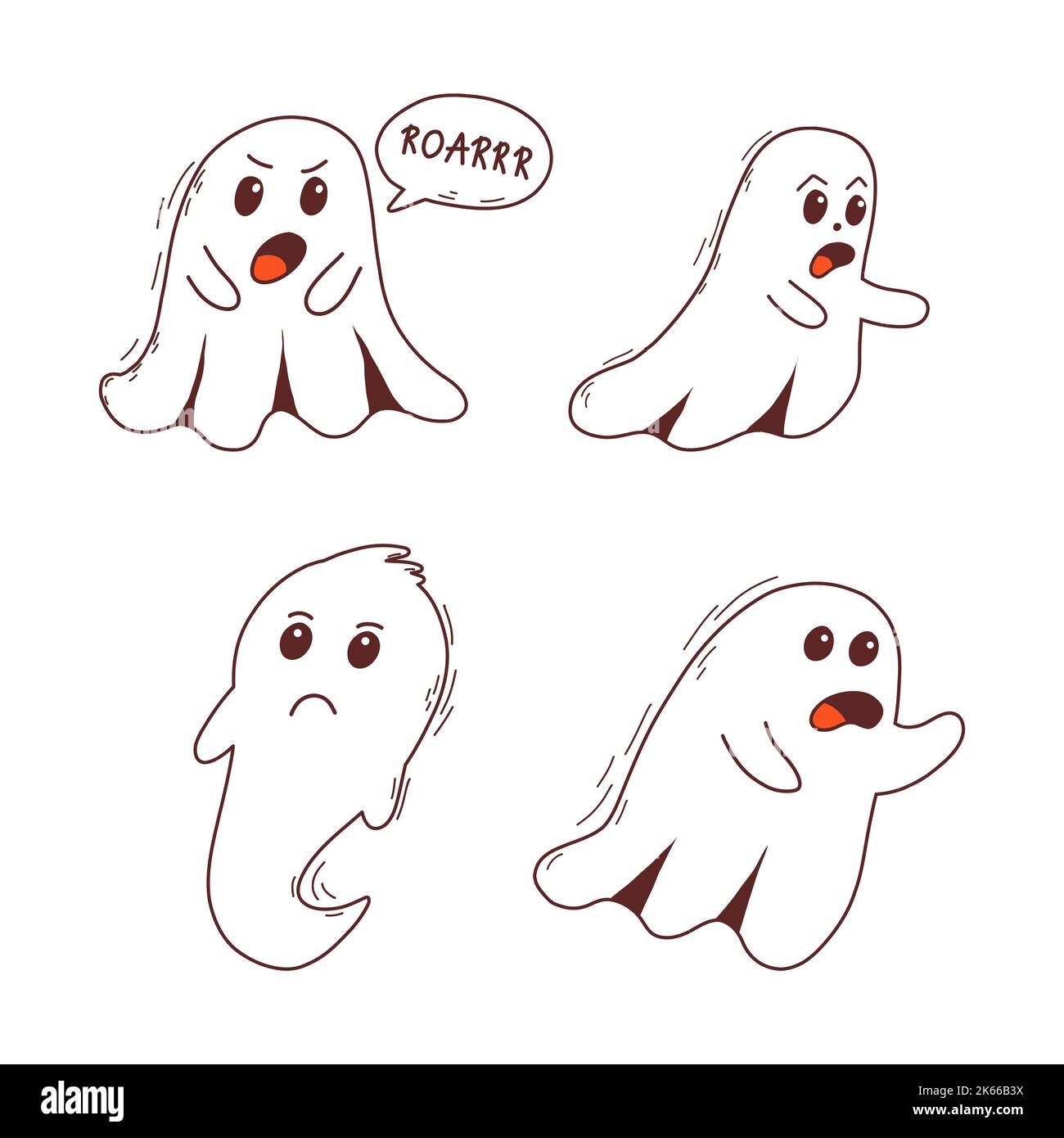Spooky halloween ghosts. Spooky poltergeist. Halloween scary ghostly ...
