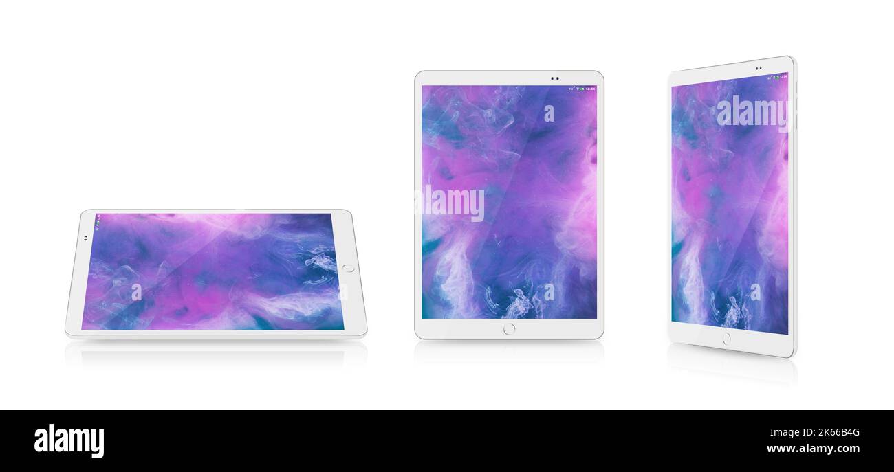 digital tablet gadget showcase color display set 3 Stock Photo - Alamy