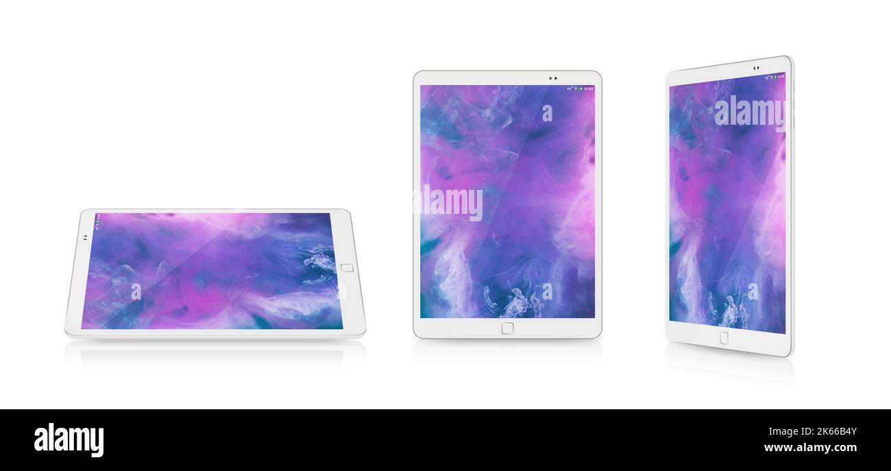 digital tablet gadget showcase color display set 3 Stock Photo - Alamy