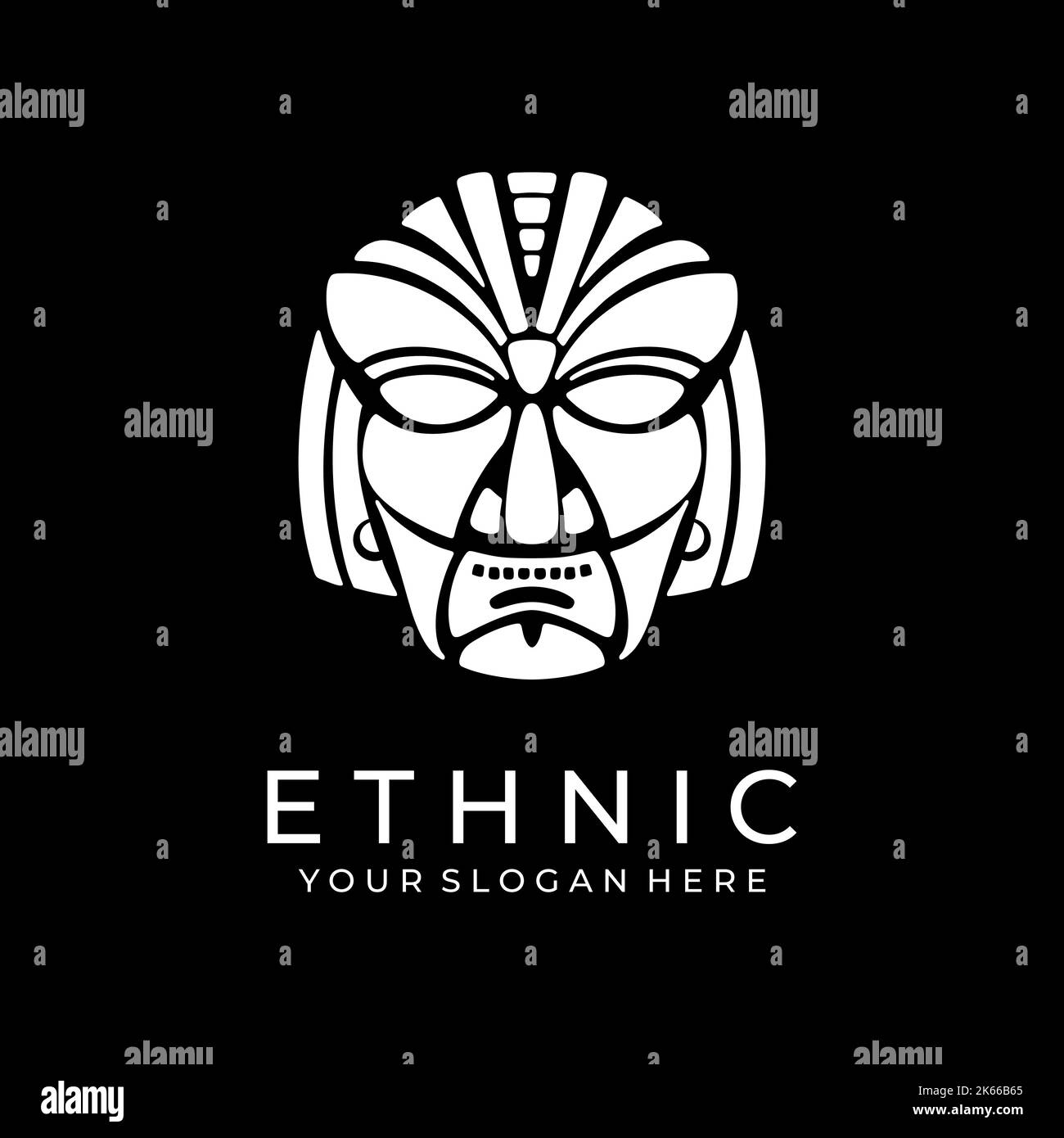 Ethnic mask logo. Aztec and Mayan mask logo for business. Cultural ...