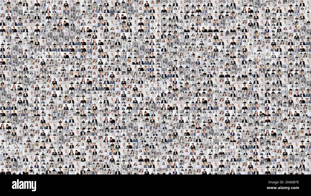 people collage virtual meeting face team web chat Stock Photo - Alamy