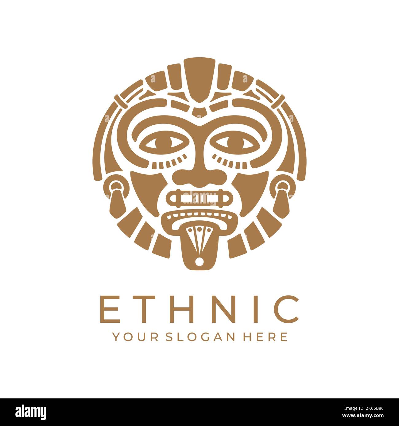 Ethnic mask logo. Aztec and Mayan mask logo for business. Cultural ...