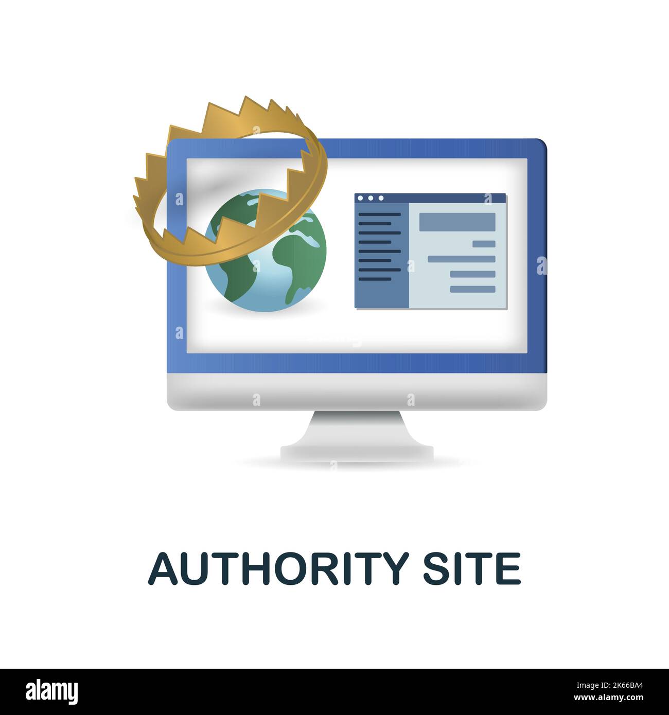 Authority Site icon. 3d illustration from affiliate marketing collection. Creative Authority ...