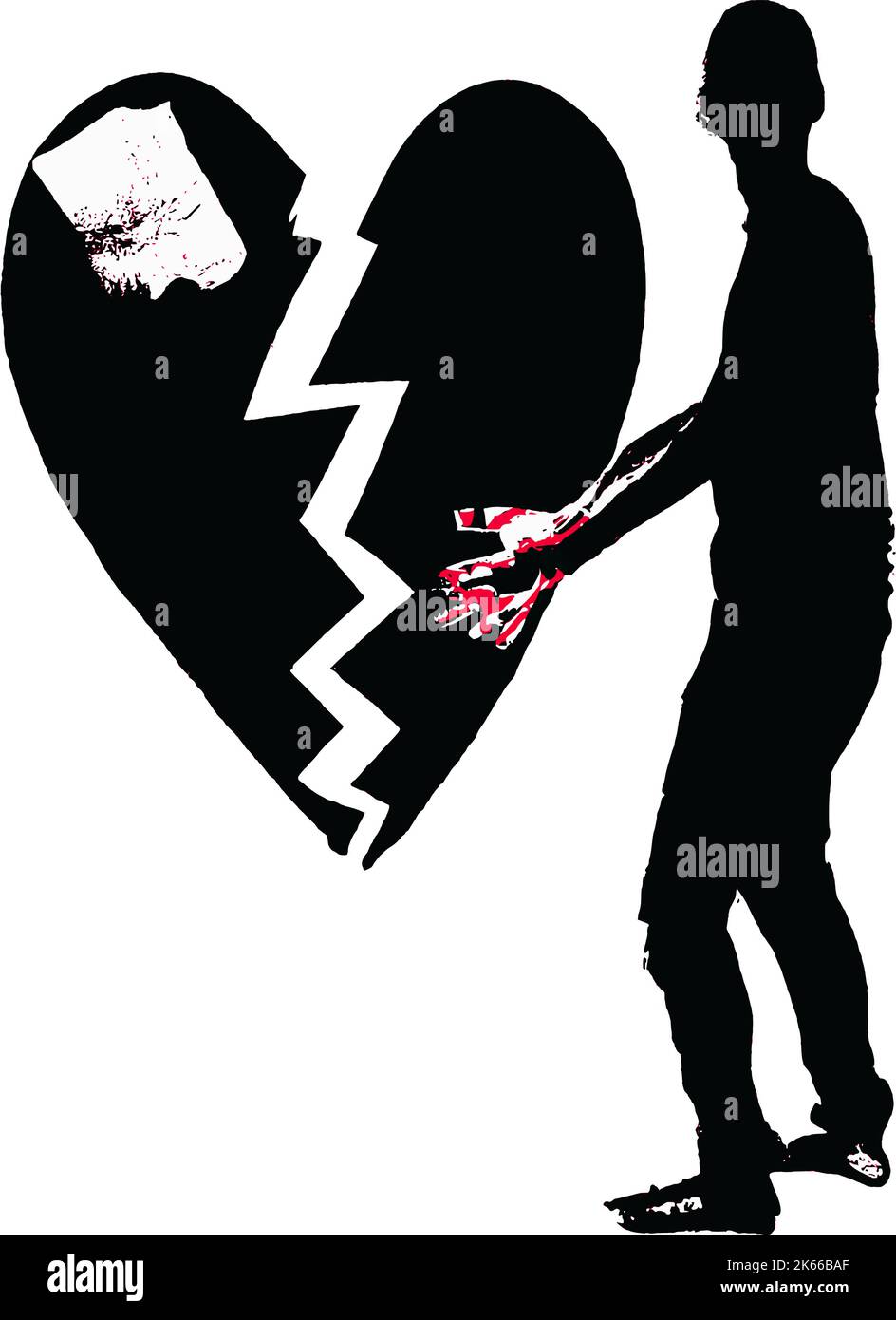 Bloody Broken Heart Drawings