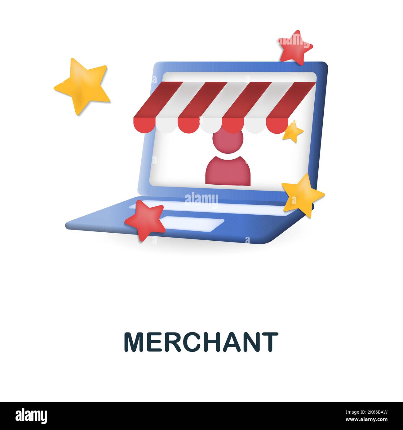 Merchant icon. 3d illustration from affiliate marketing collection. Creative Merchant 3d icon ...