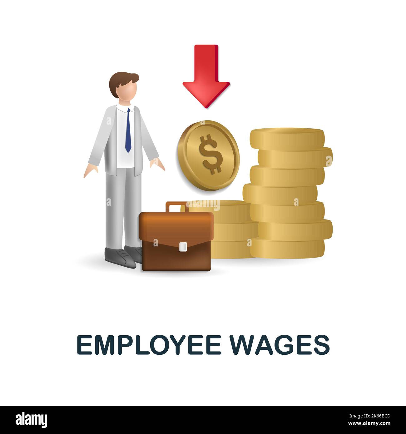 Employee Wages icon. 3d illustration from business training collection ...