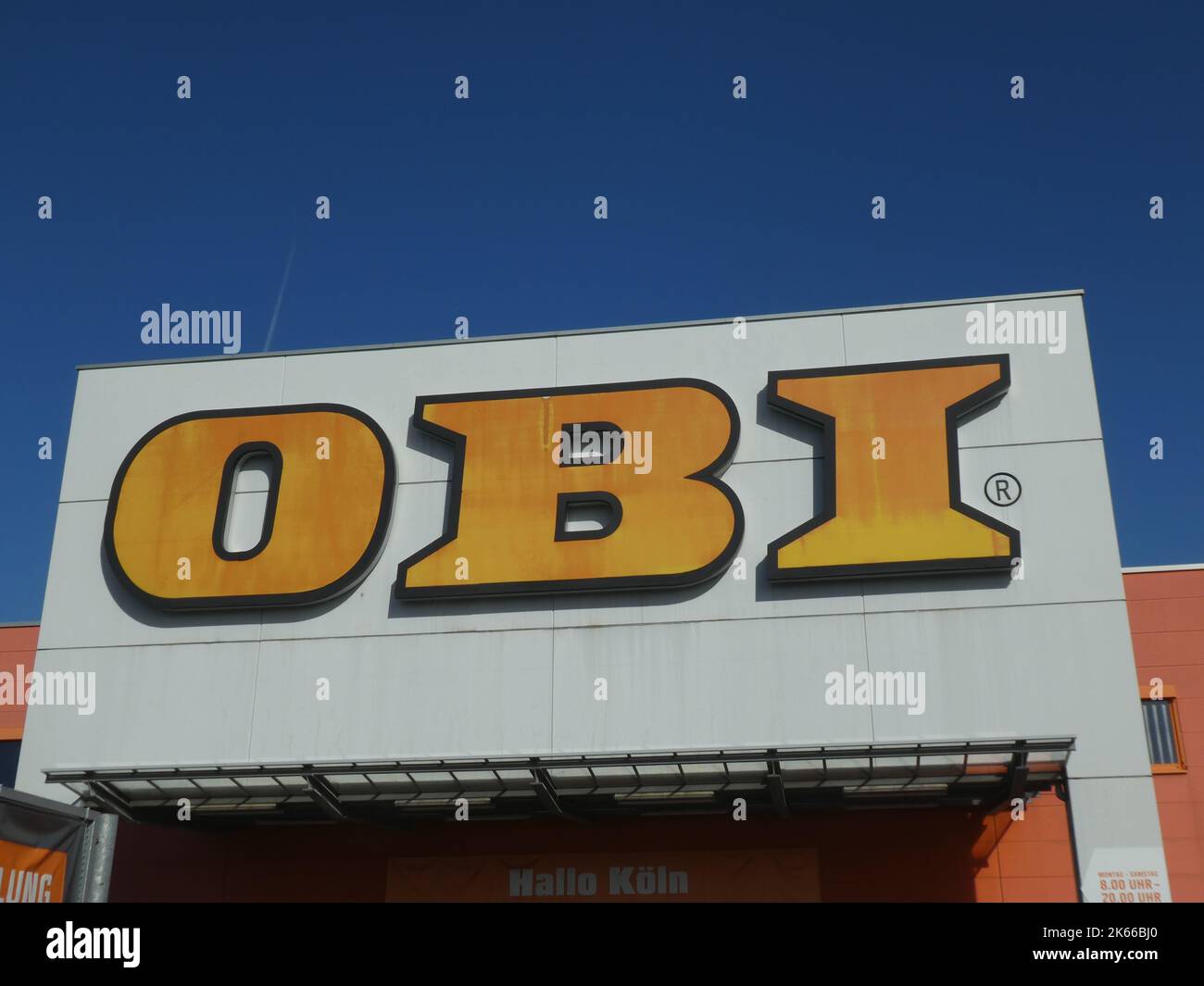 Cologne, Germany. 01st Oct, 2022. Logo, lettering of the DIY chain OBI ...
