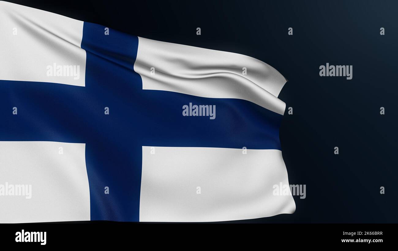 Finland flag. Helsinki sign. European country. Finnish official ...