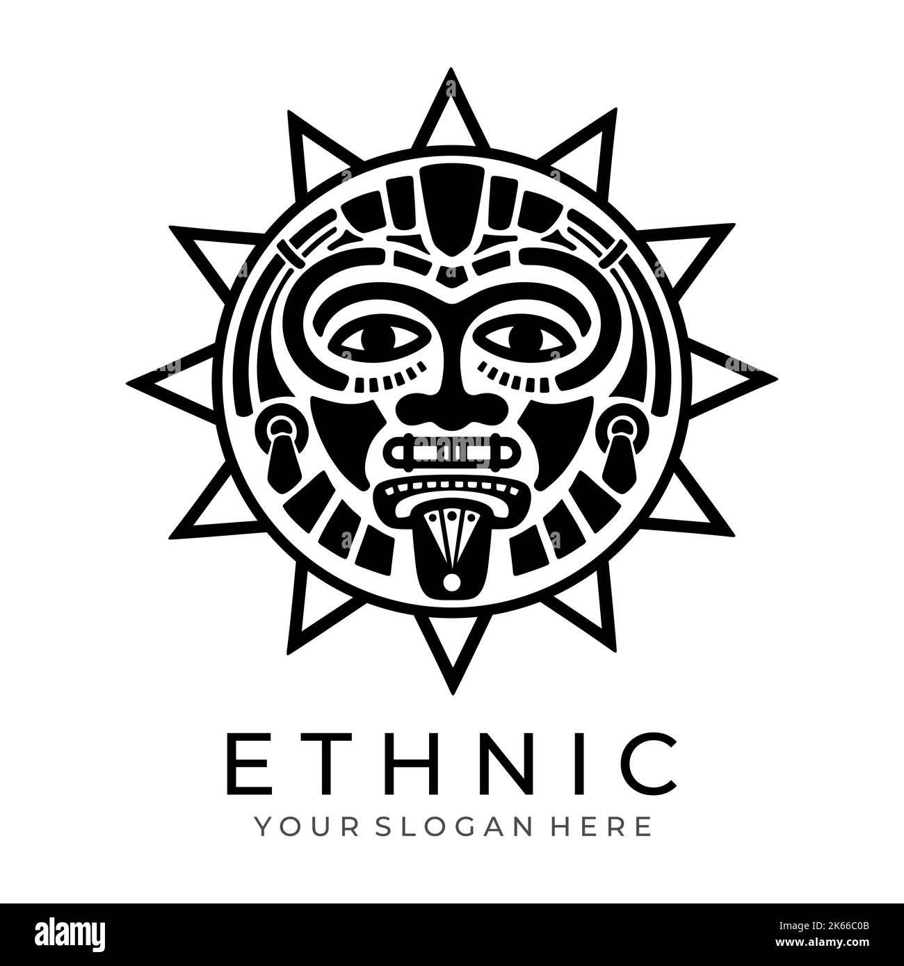 Ethnic mask logo. Aztec and Mayan mask logo for business. Cultural ...