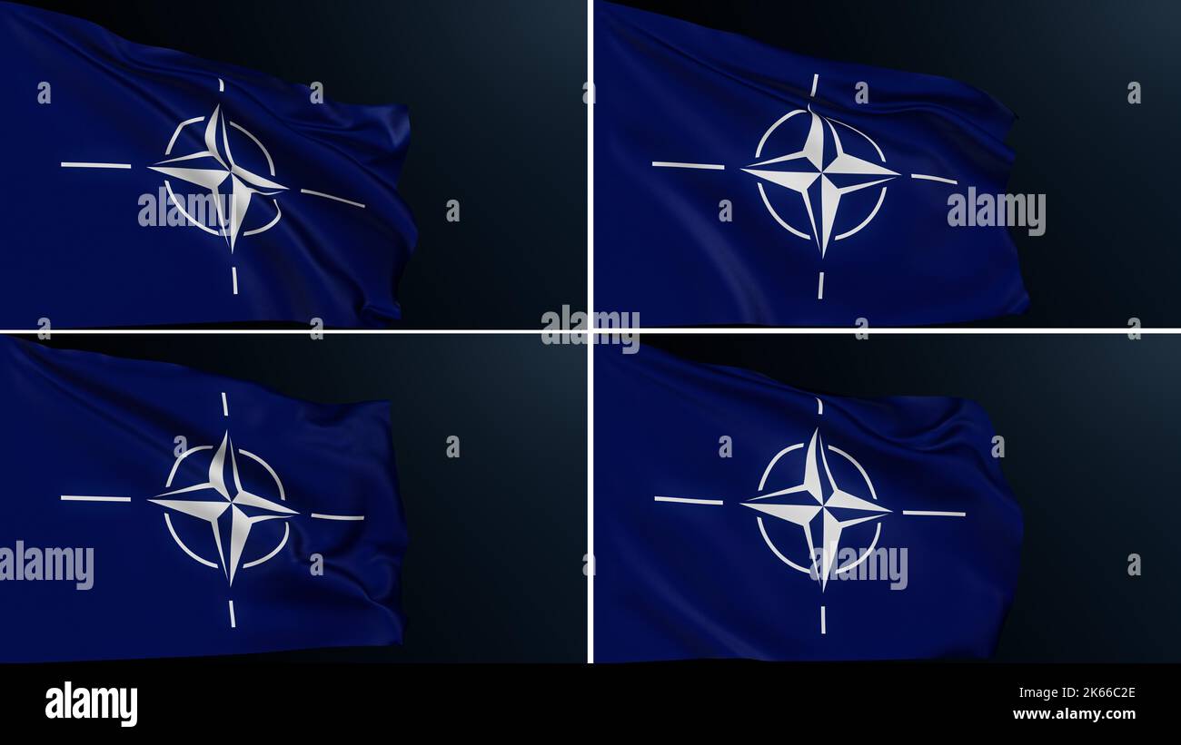 nato flag north atlantic treaty organization set 4 Stock Photo - Alamy