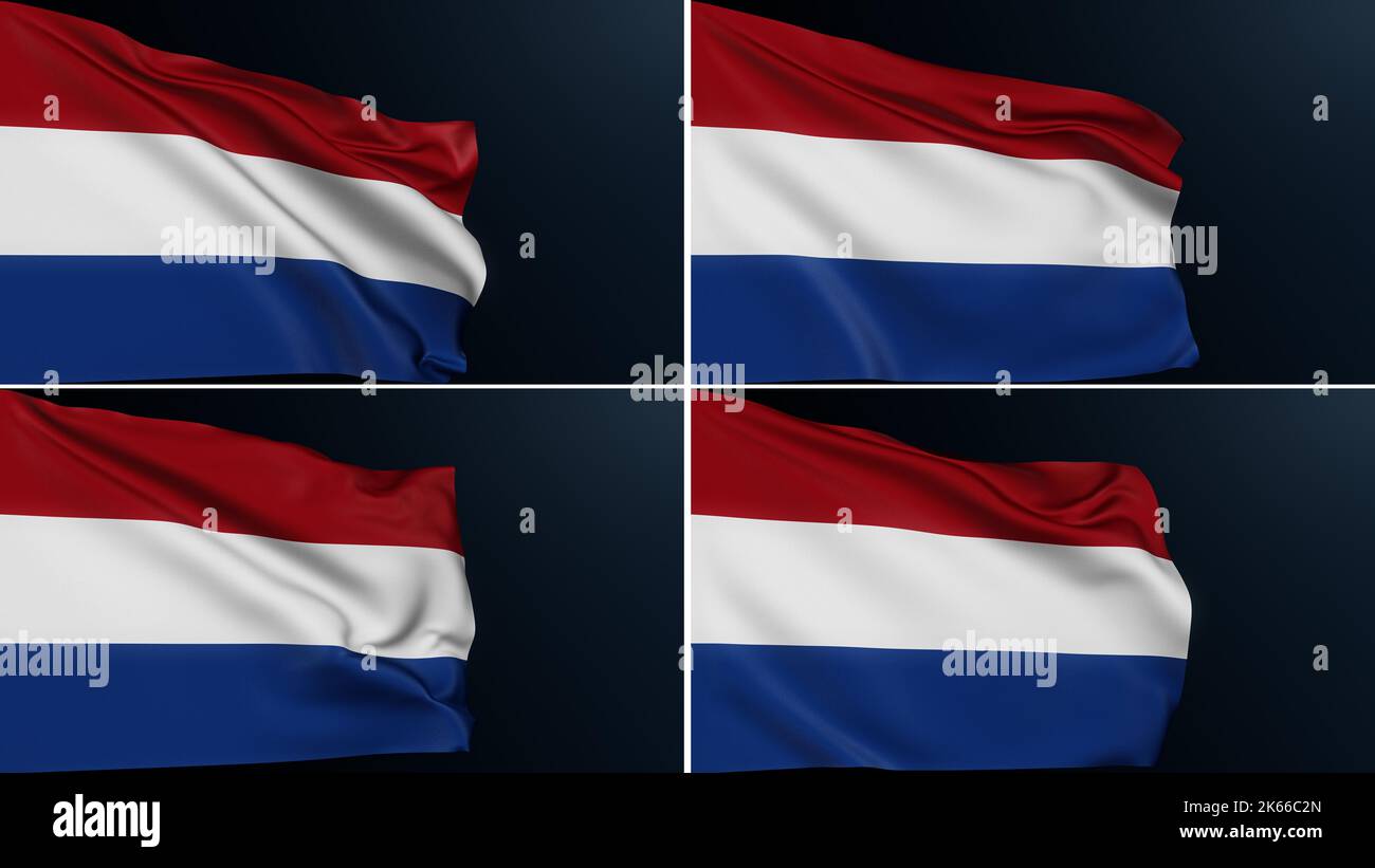 netherlands flag dutch national tricolor set of 4 Stock Photo - Alamy