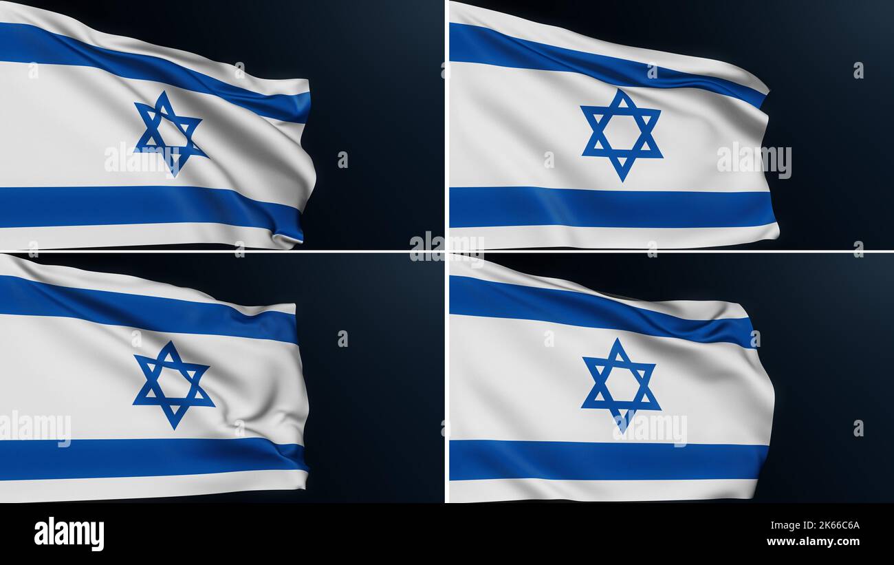 israel flag star david jerusalem symbol set of 4 Stock Photo - Alamy