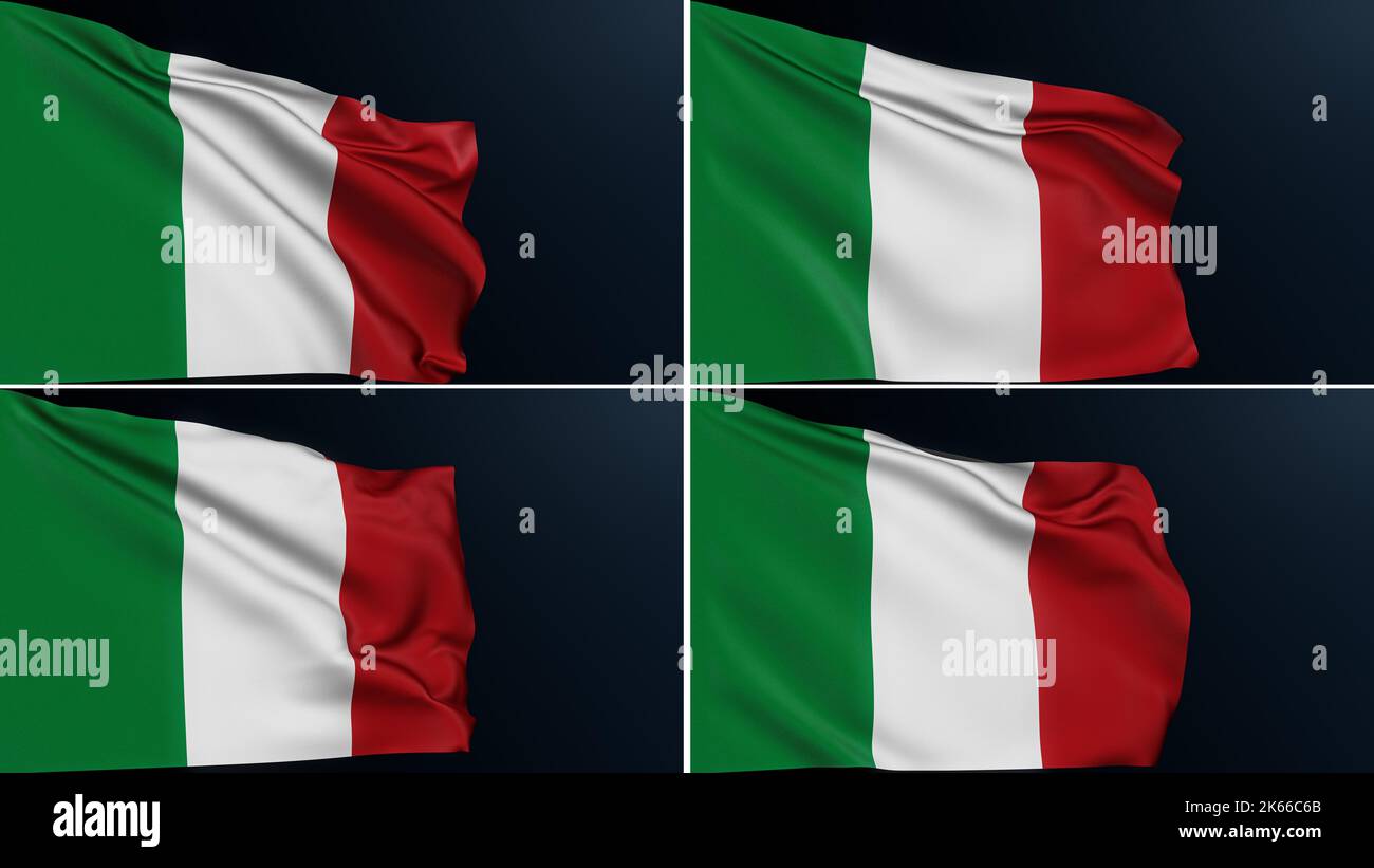 italy flag rome sign italian tricolor set of 4 Stock Photo - Alamy