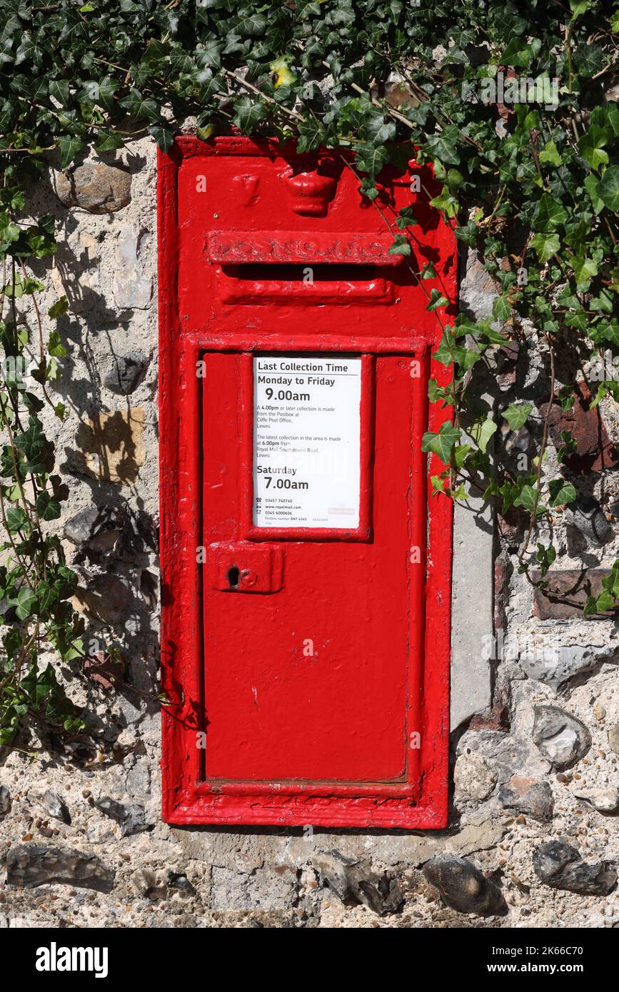 General views of old, small, village post boxes in Houghton, West ...