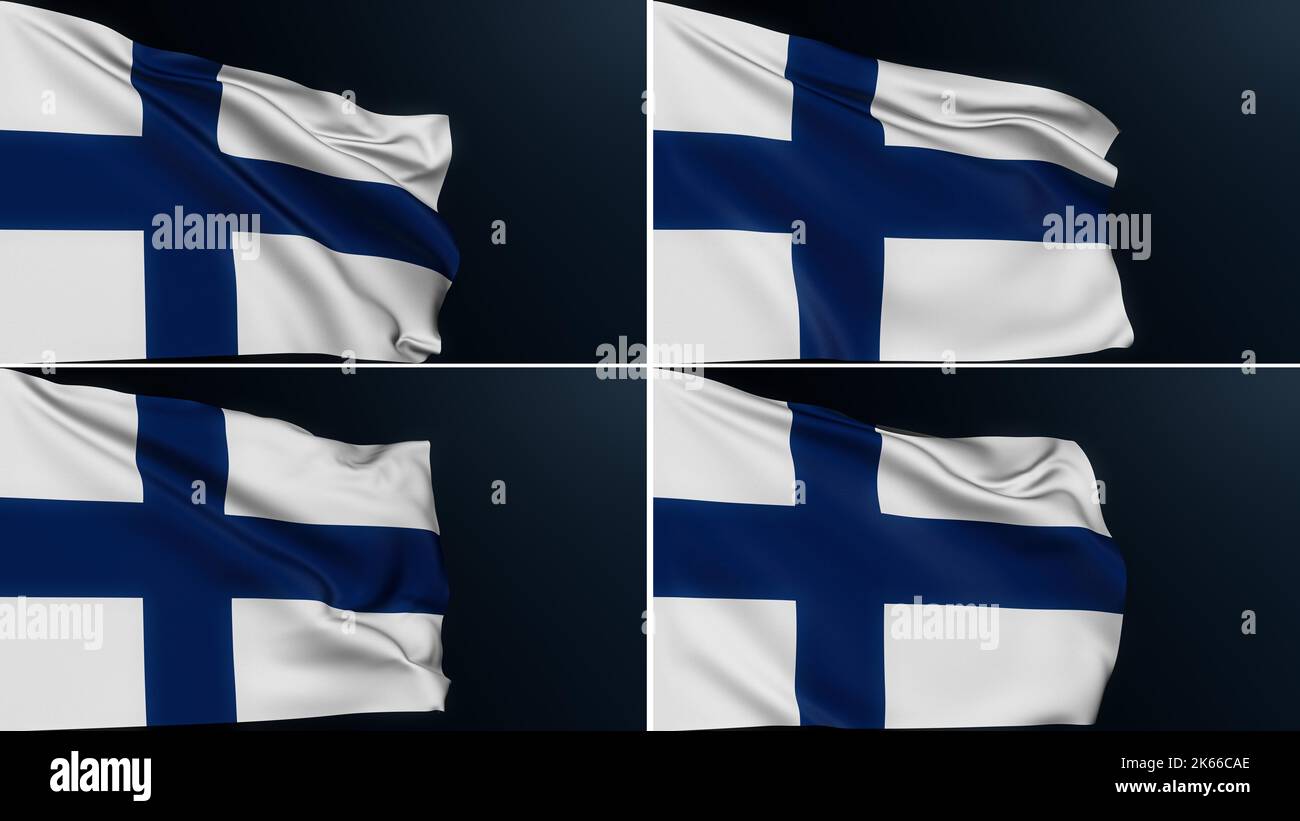 finland flag helsinki sign national symbol set 4 Stock Photo - Alamy