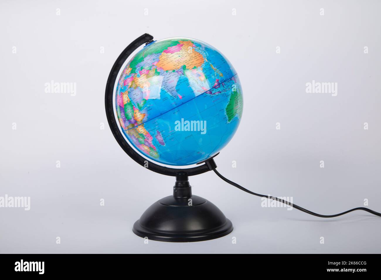 An electric world globe atlas isolated on a white background Stock ...
