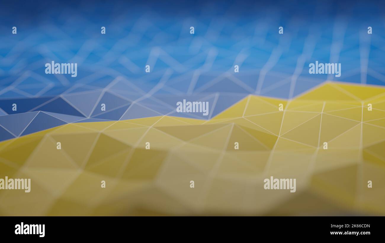 ukrainian flag colors triangle texture background Stock Photo - Alamy