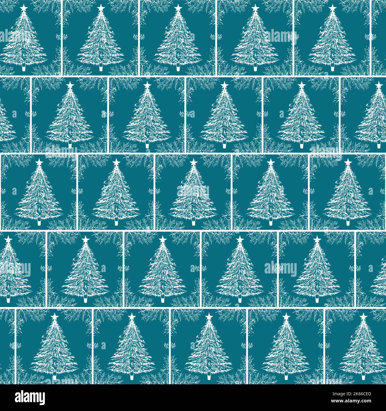 Seamless vector ornament - cute christmas trees pattern, wallpaper ...