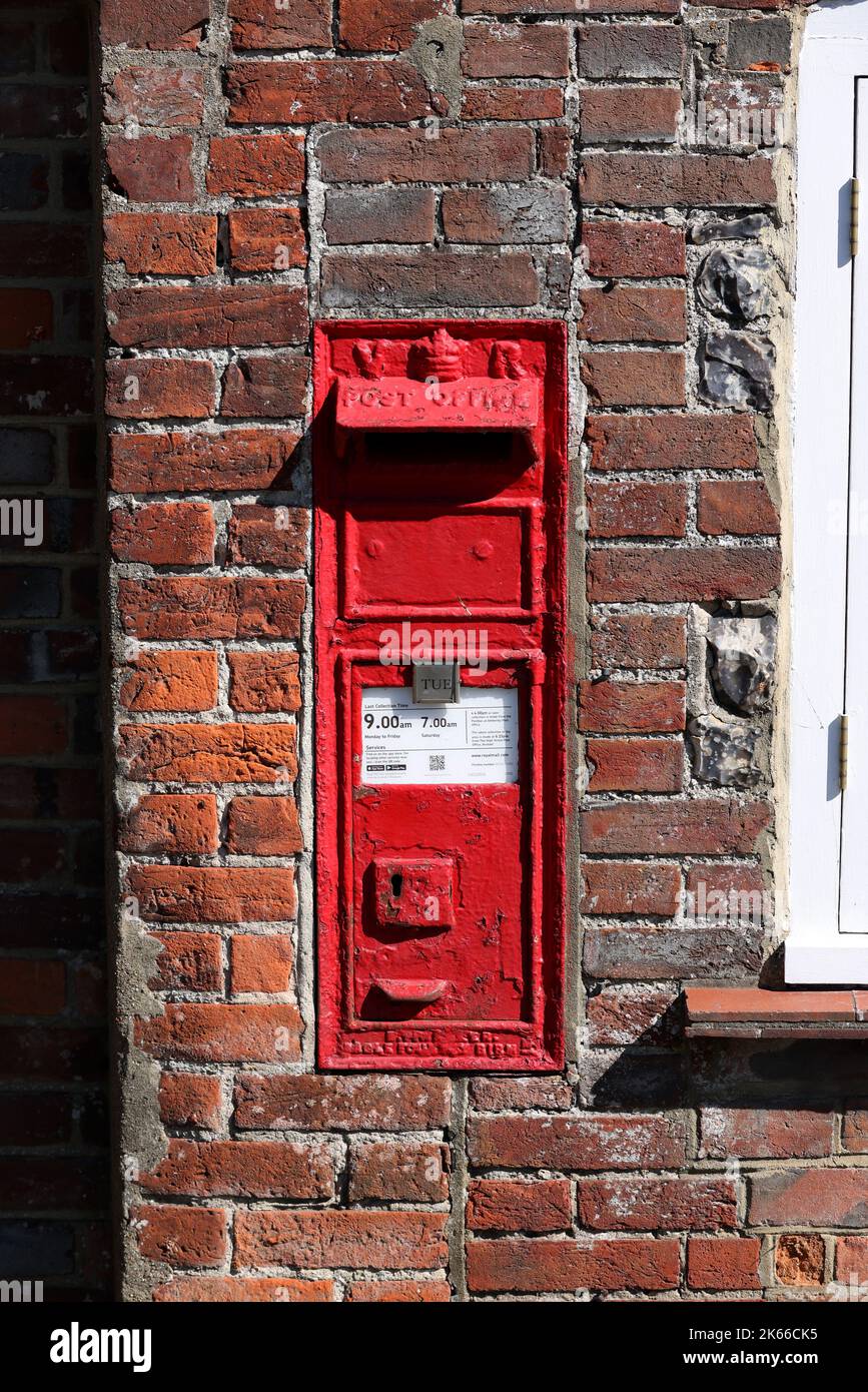 General views of old, small, village post boxes in Houghton, West ...