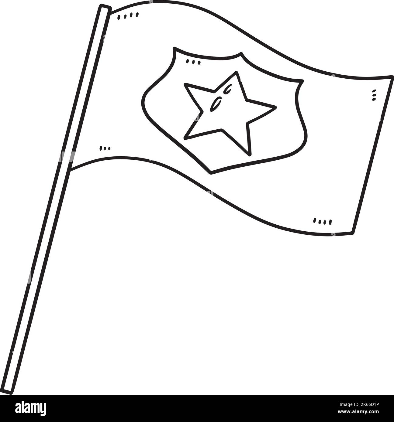 Police Flag Isolated Coloring Page for Kids Stock Vector Image & Art ...