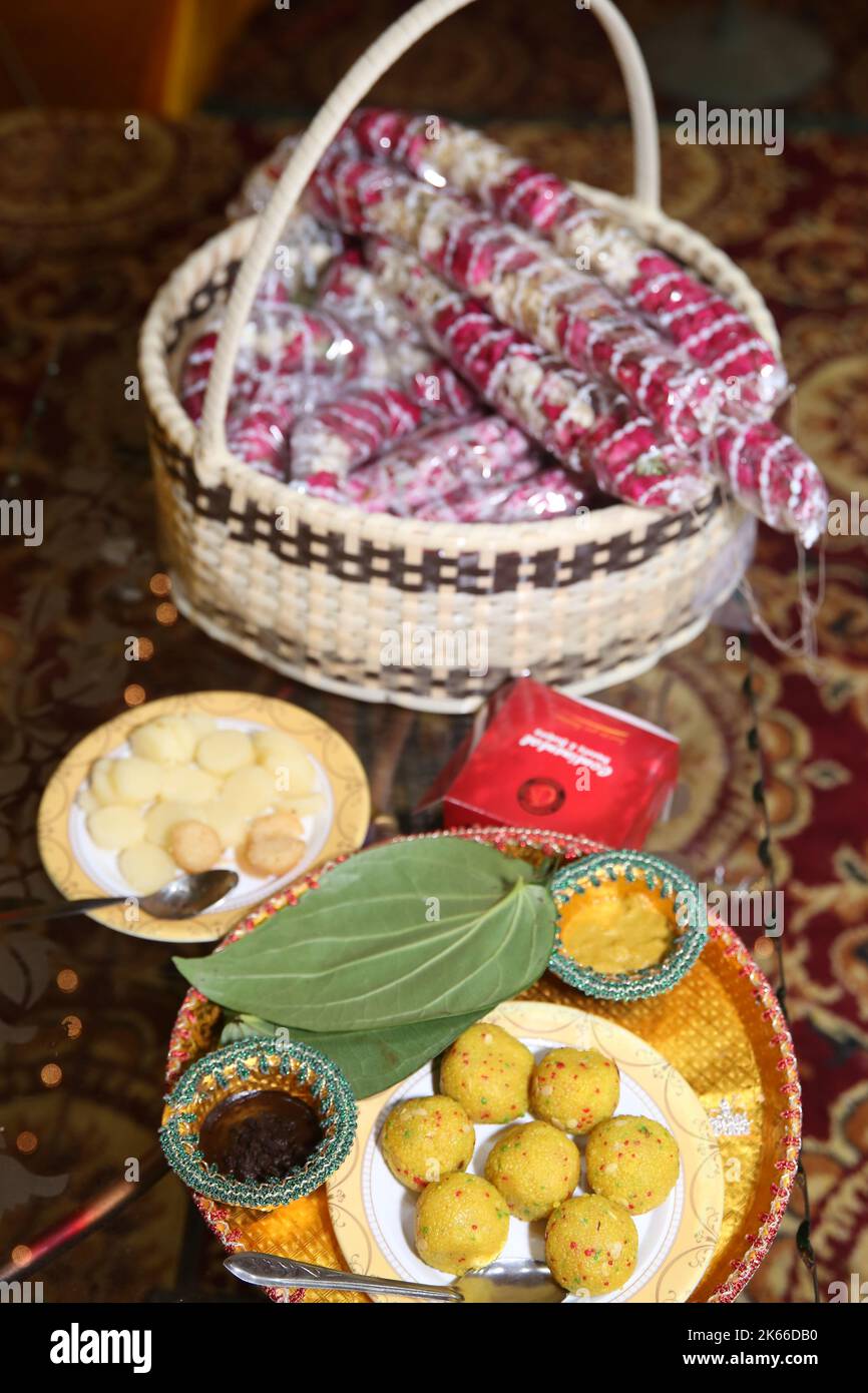 Traditional Mayoon ceremony at colorfully decorated venue in Karachi ...