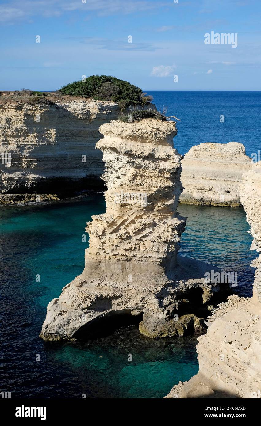 rock stacks at torre st andrea, lecce, puglia, southern italy Stock ...