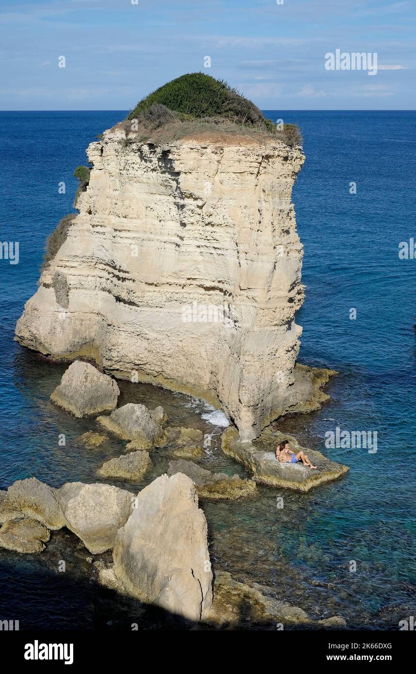 rock stacks at torre st andrea, lecce, puglia, southern italy Stock ...