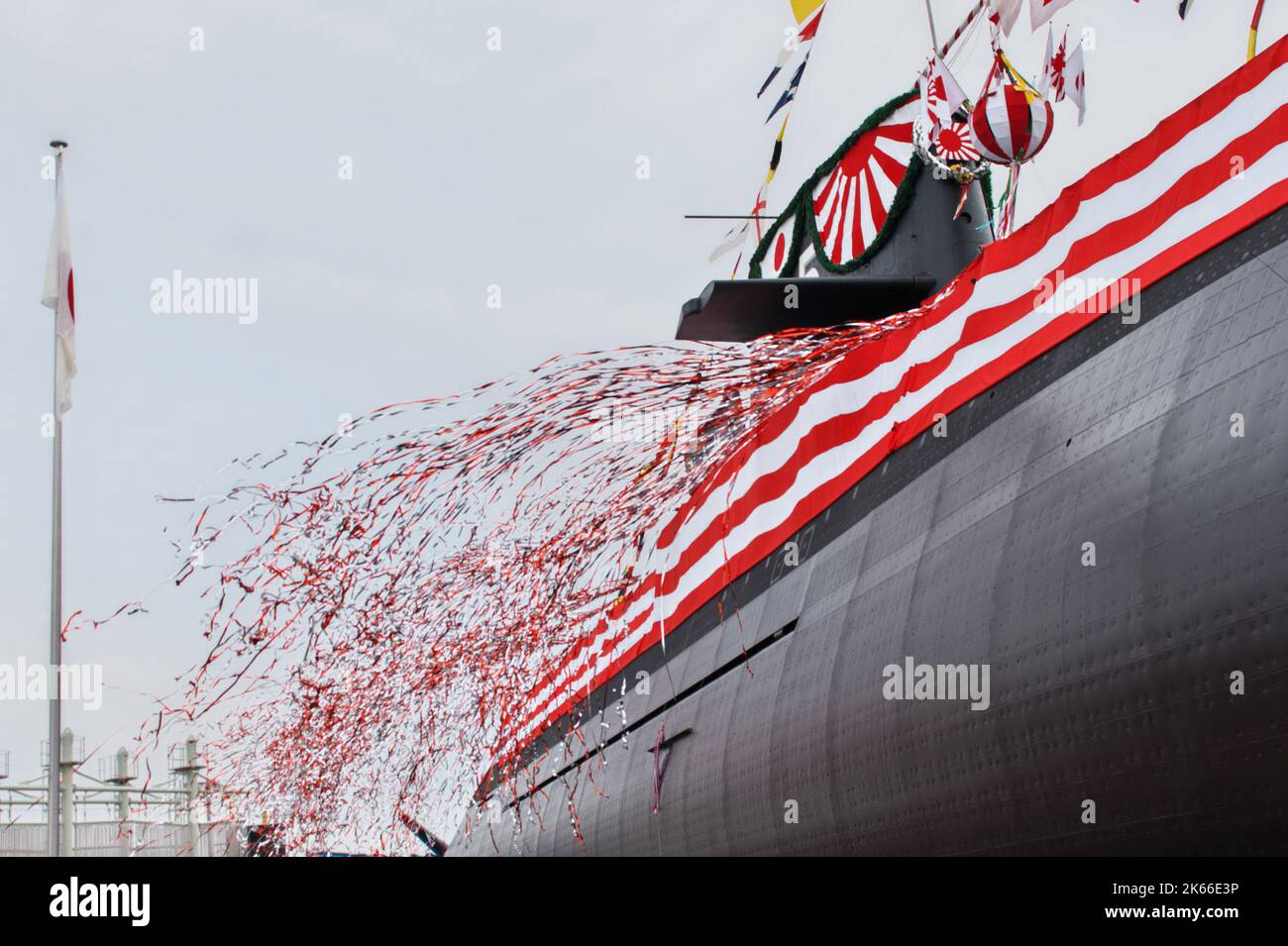 Kobe, Japan. 12th Oct, 2022. Japan's new submarine "Jingei" is seen ...