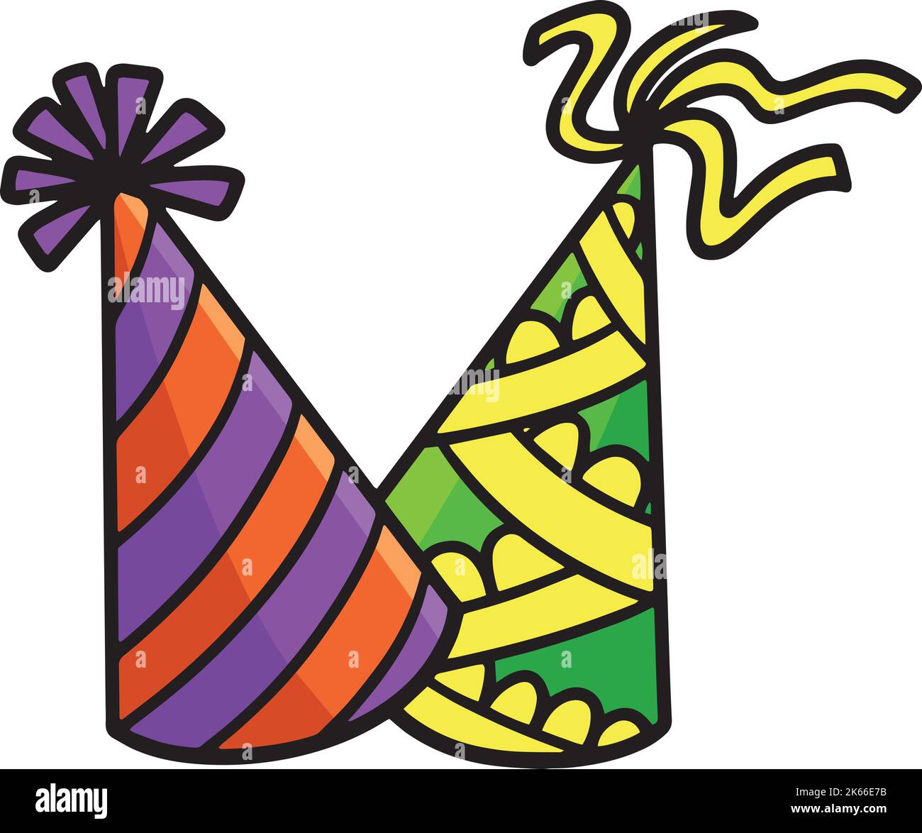 Party Hat Cartoon Colored Clipart Illustration Stock Vector Image & Art ...