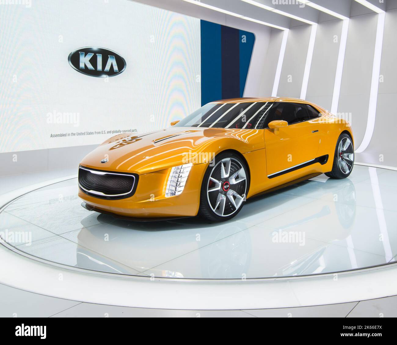 DETROIT, MI/USA - JANUARY 14: A Kia GT4 Stinger concept car at the ...