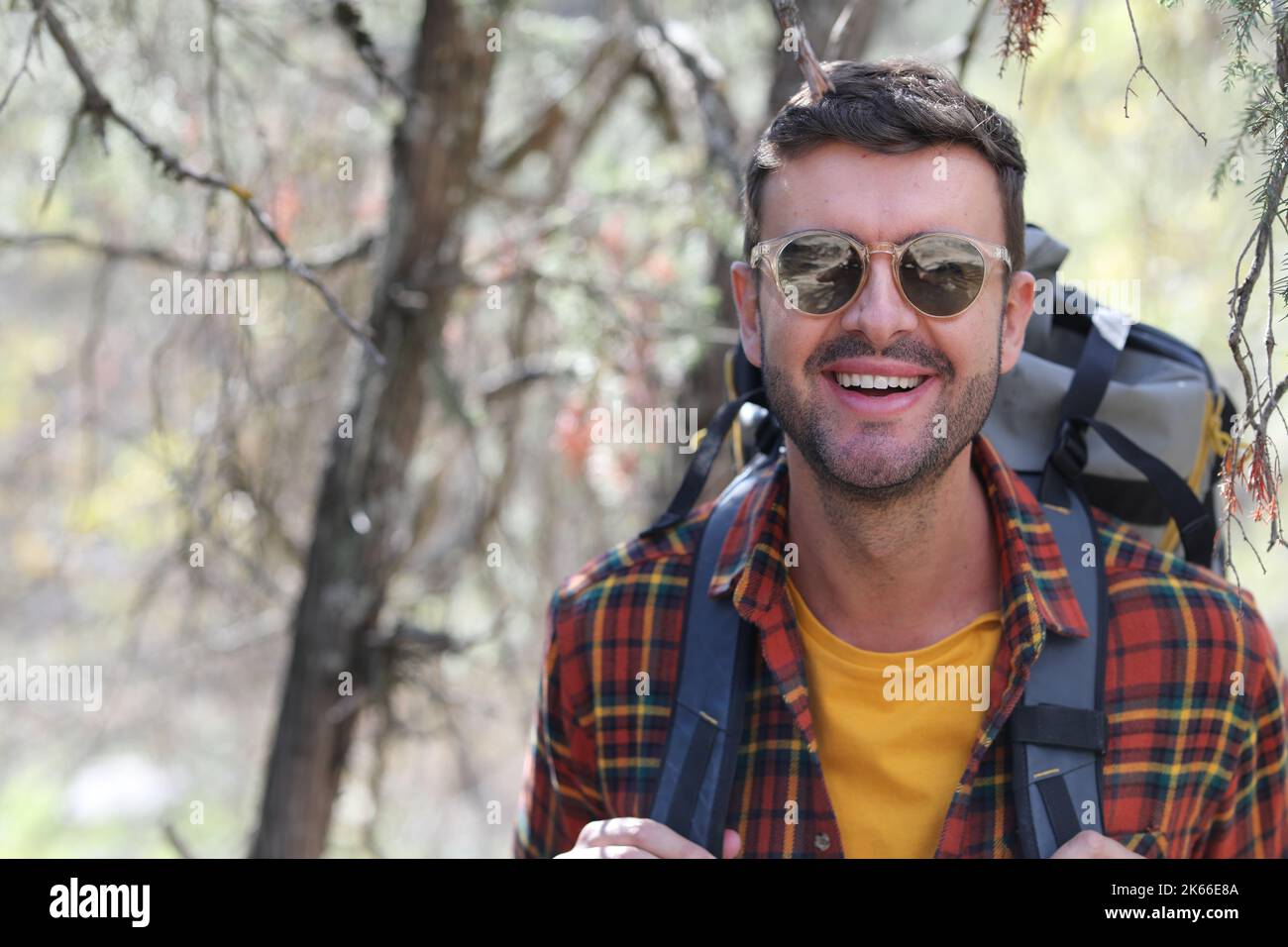 Hiker training with his backpack Stock Photo - Alamy