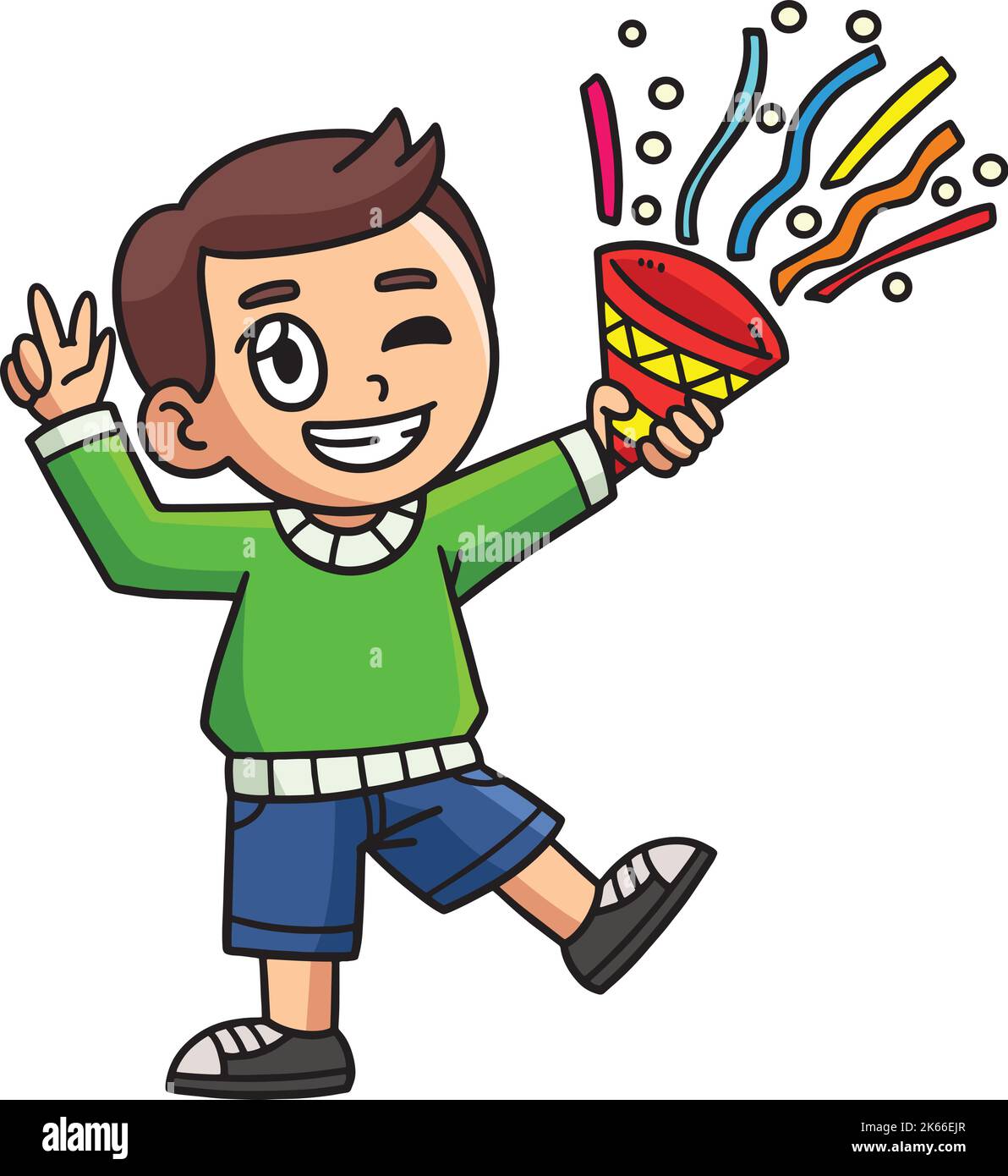 Child popping confetti hi-res stock photography and images - Alamy