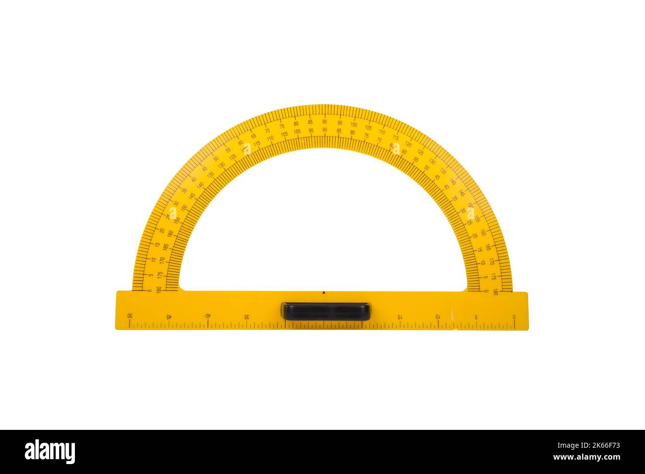 A yellow protractor ruler isolated on white background Stock Photo - Alamy
