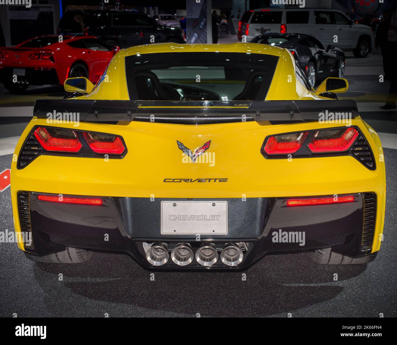 DETROIT, MI/USA - JANUARY 15: A 2014 Chevrolet (Chevy) Corvette car at ...