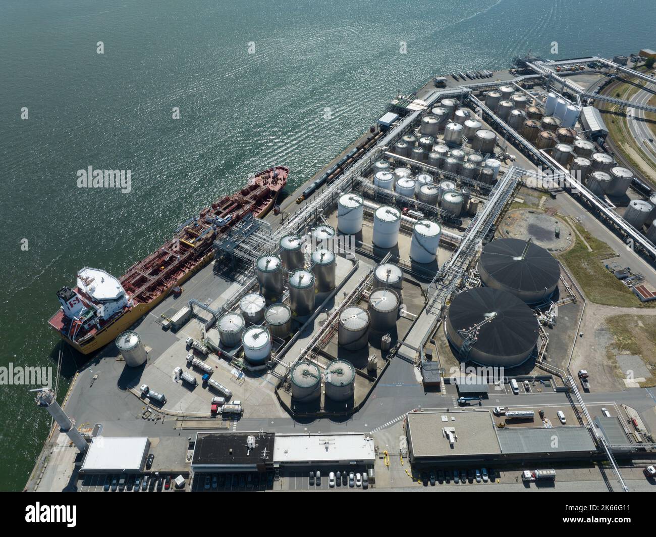 Antwerpen, 9th of August 2022, Belgium. Petrochemical tanker vessel ...