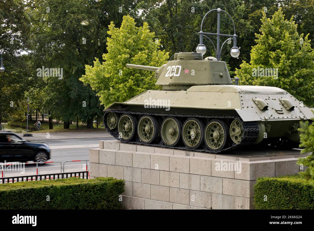 Tanks at the Soviet Memorial in Tiergarten, Germany, Berlin Stock Photo ...