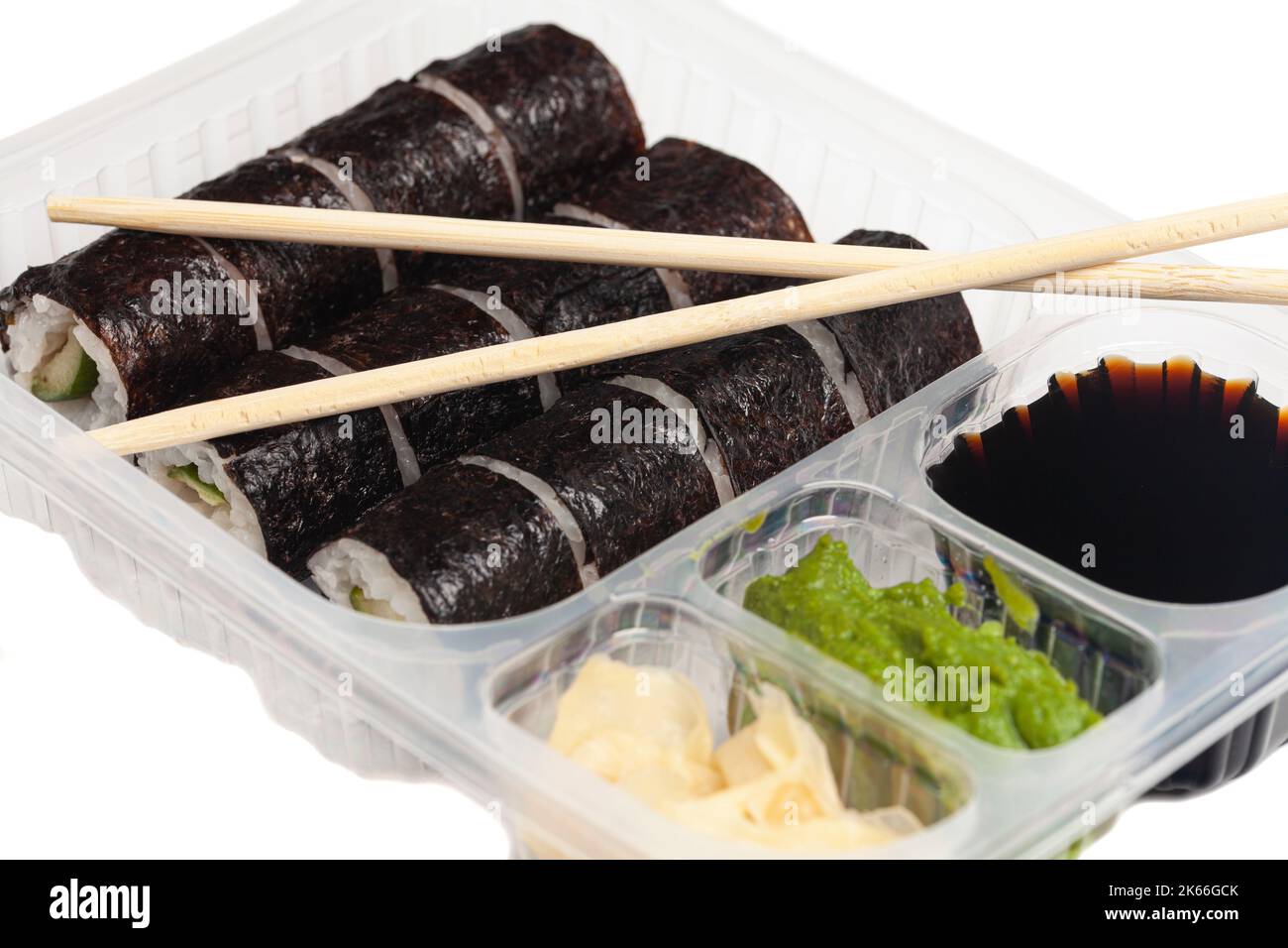 Sushi rolls cucumber japanese food isolated on white background Stock ...