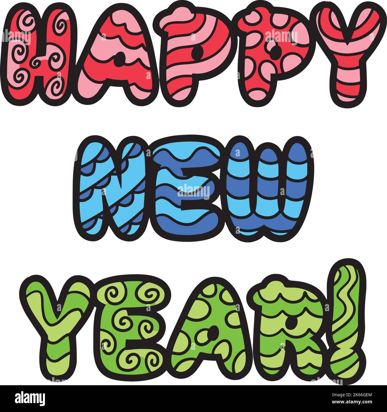 Happy New Year Banner Cartoon Colored Clipart Stock Vector Image & Art ...