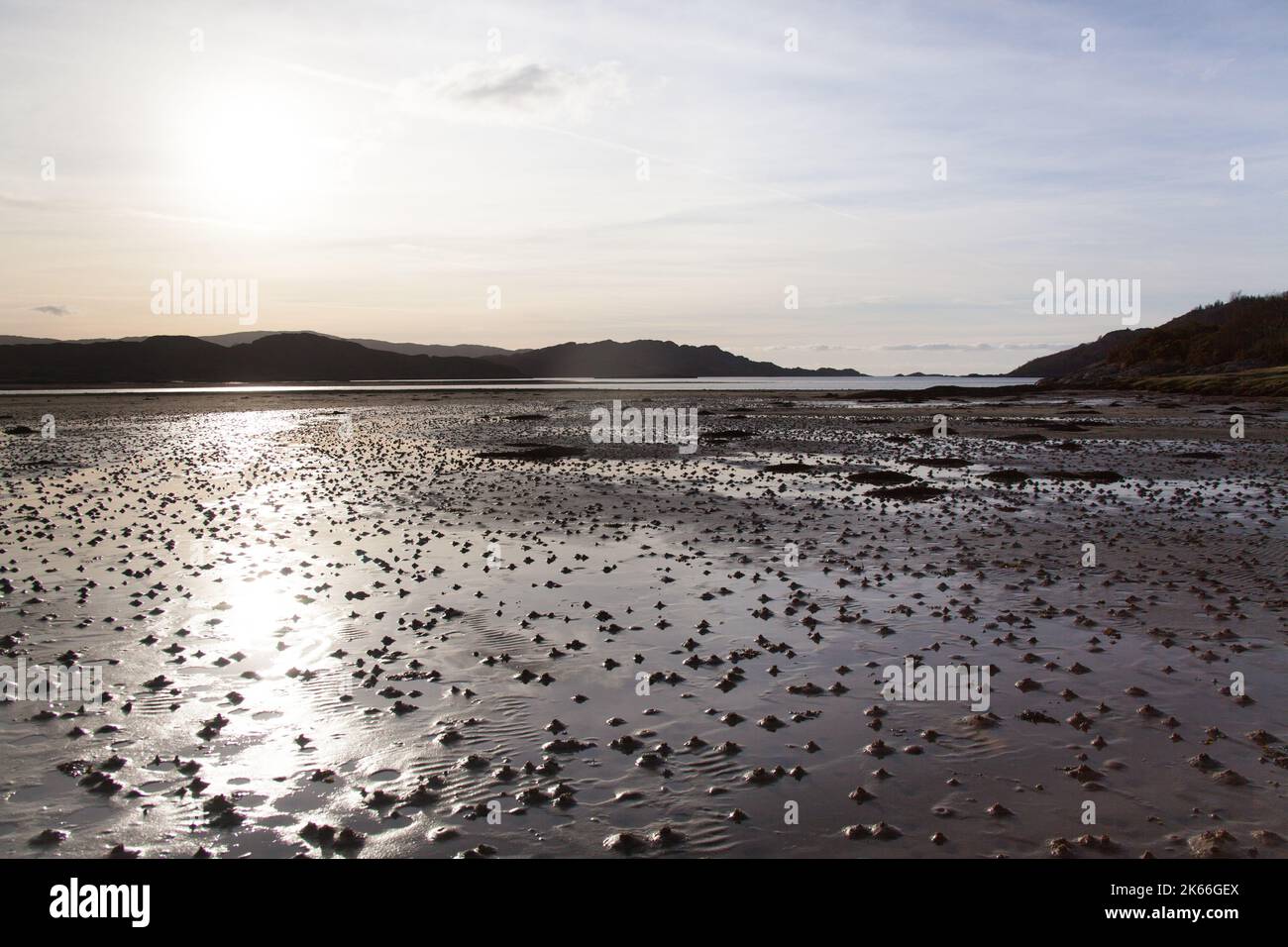 Peninsula of Ardamurchan, Scotland. Silhouetted view of the River Shiel ...