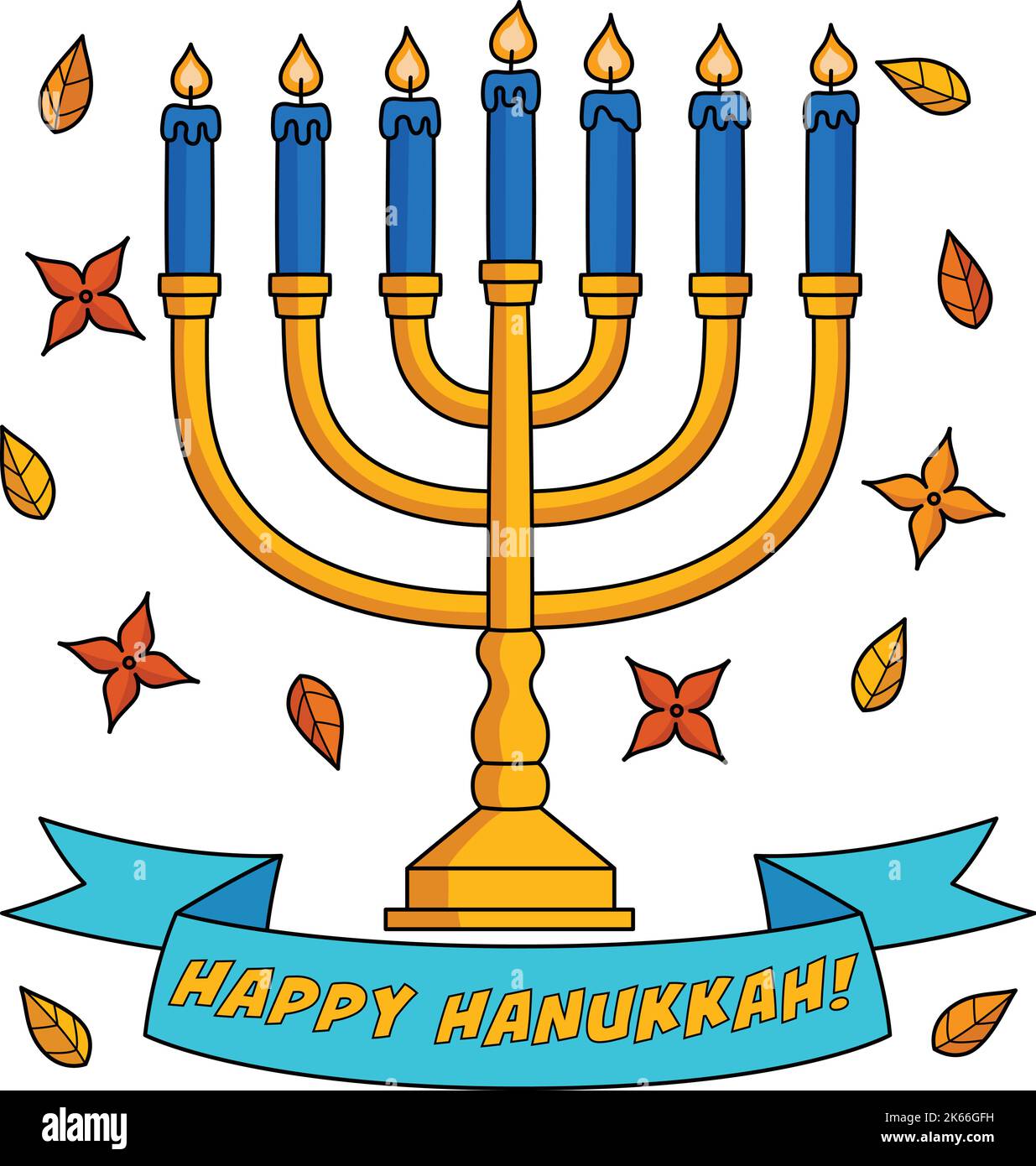 Happy Hanukkah Menorah Cartoon Colored Clipart Stock Vector Image & Art ...