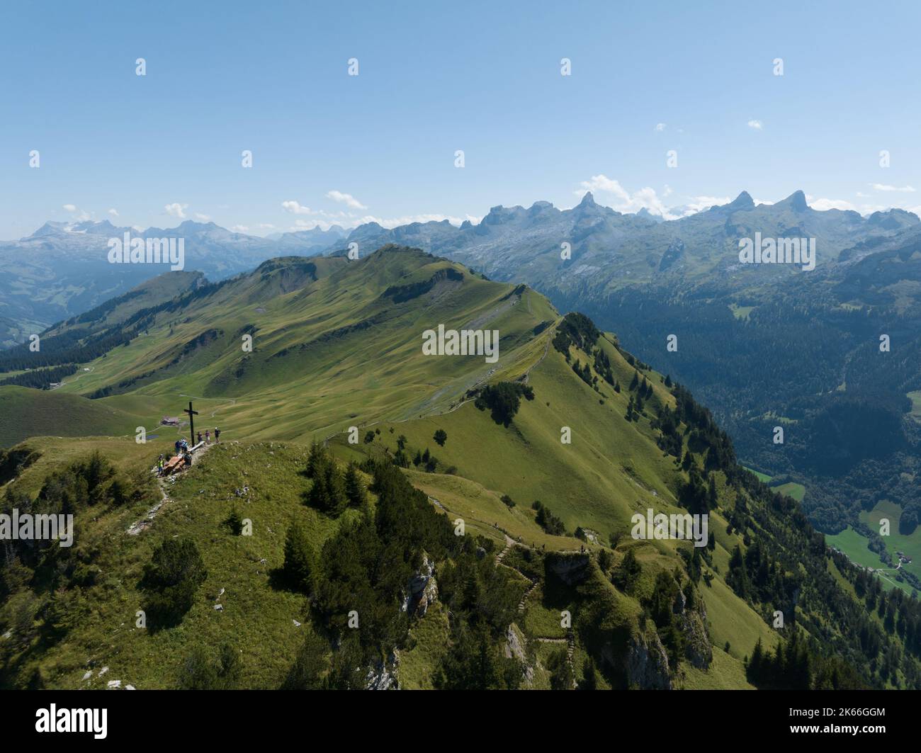 Stoos Fronalpstock hike landscape lookout point above Brunnen in ...