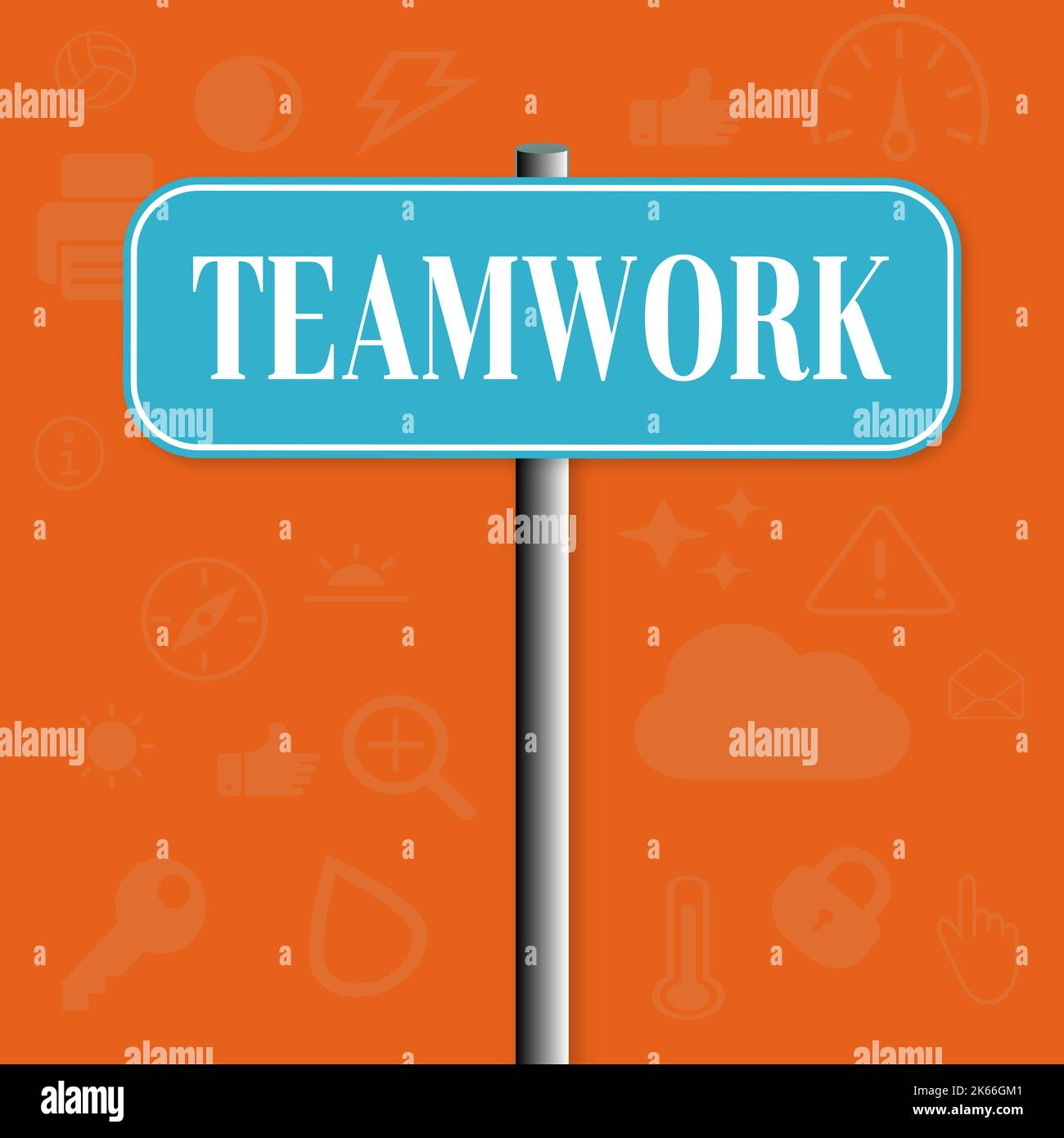 Square banner with words promoting business teamwork, cooperation, and ...